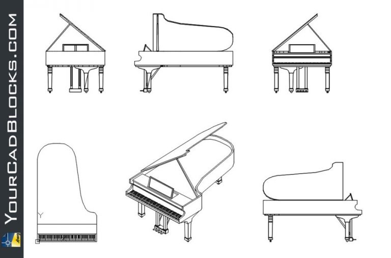 Sewing machine DWG Drawing in AutoCAD 2D format